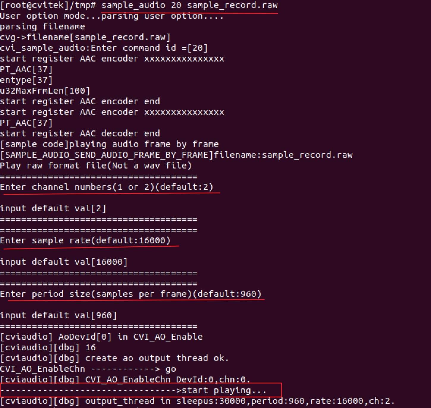 10.7. 范例码及板端初步测试 — MediaProcessingSoftwareDevelopmentReference master 文档